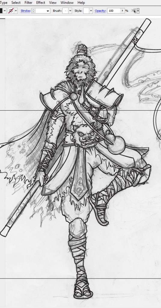 How to Draw the Monkey King (Sun Wukong) in Illustrator | Adobe Illustrator